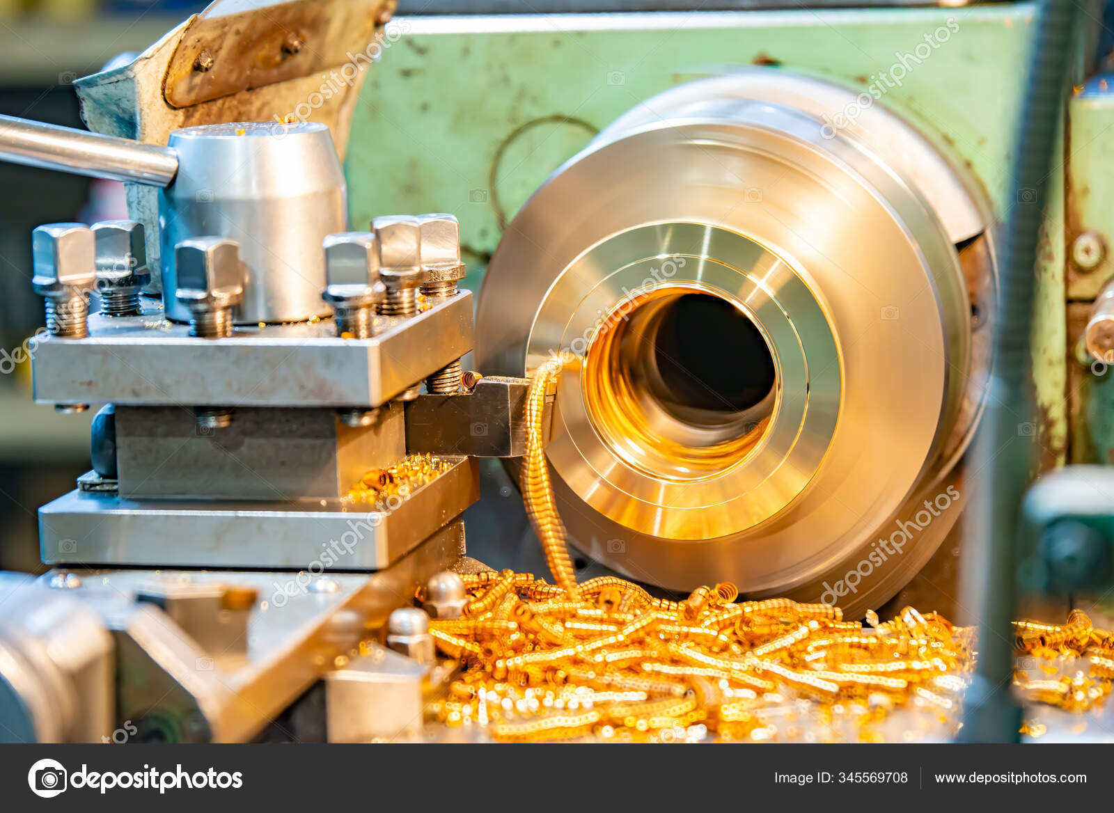 Bronze on a lathe, processing and manufacturing of parts from brass on ...