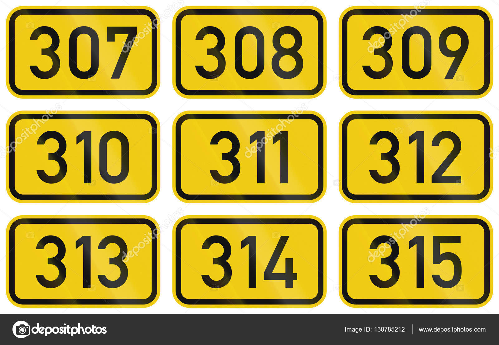 Collection of Numbered highway shields of German Bundesstrassen ...