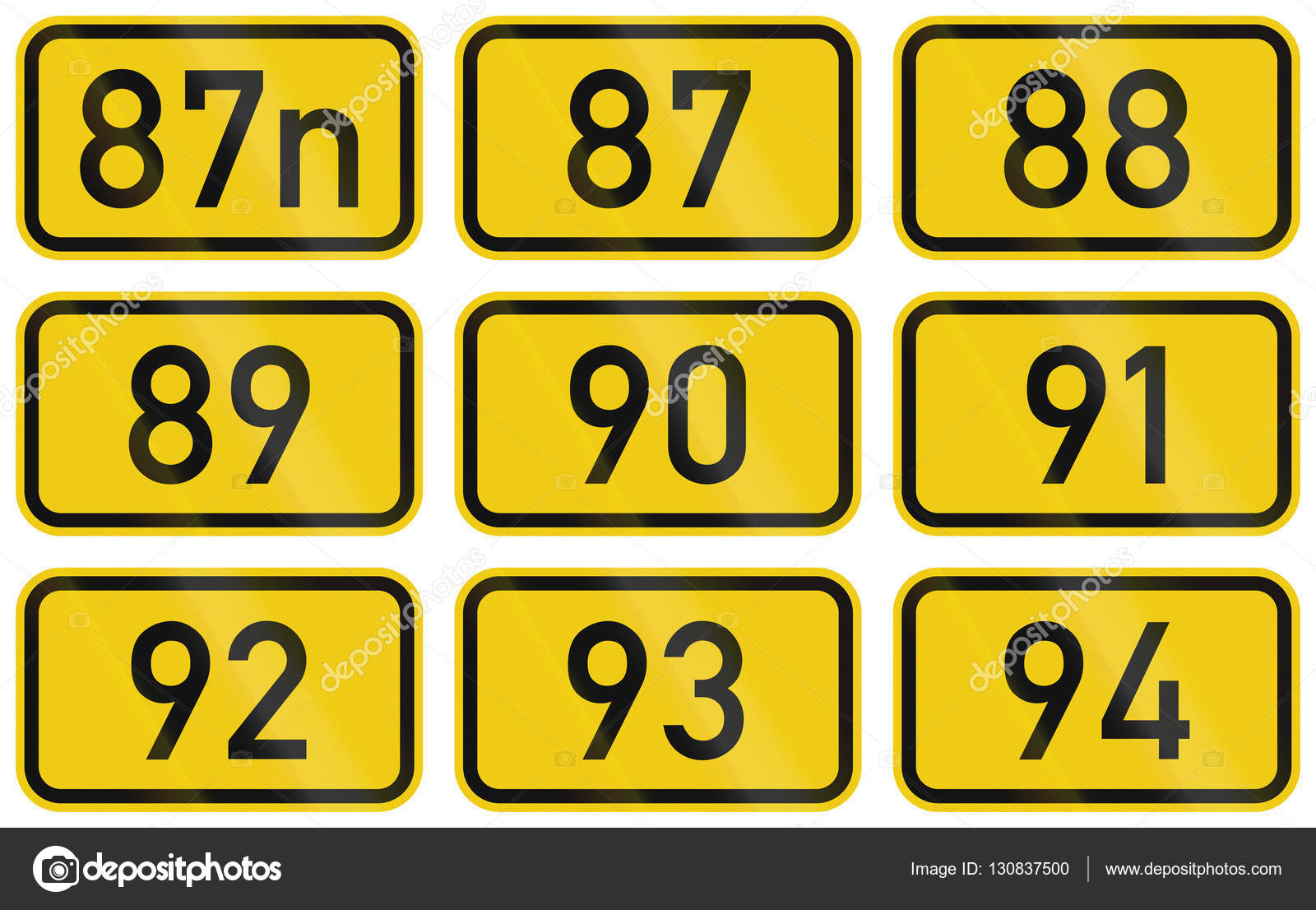 Collection of Numbered highway shields of German Bundesstrassen ...