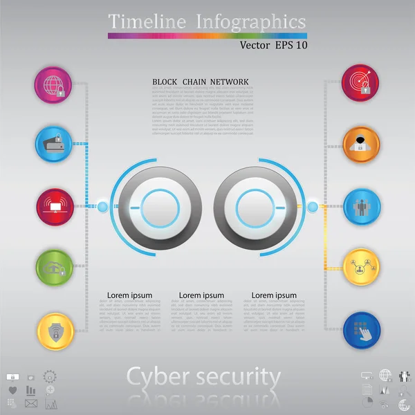 Timeline infographics,cyber security concept,icon set Stock Vector ...
