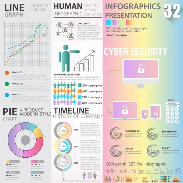 Business graphics data element templates sets, chart , graph , timeline ...