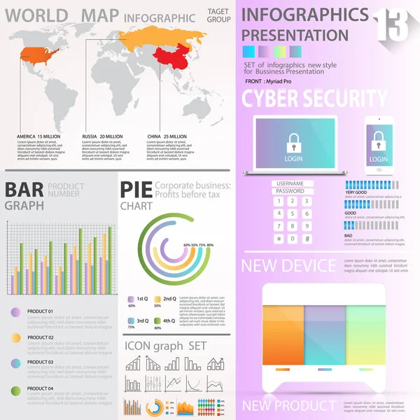 Business graphics data element templates sets, chart , graph , timeline ...