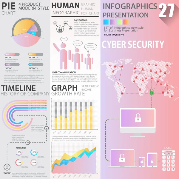 Business graphics data element templates sets, chart , graph , timeline ...