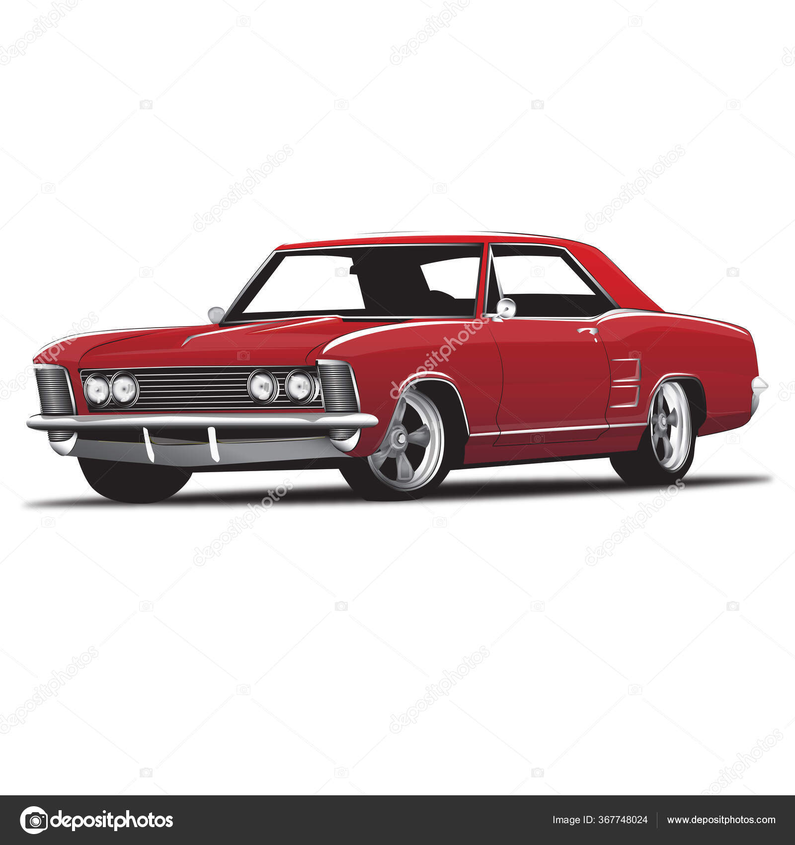 Red 60'S Classic Muscle Car Stock Vector by ©rpm-art 367748024