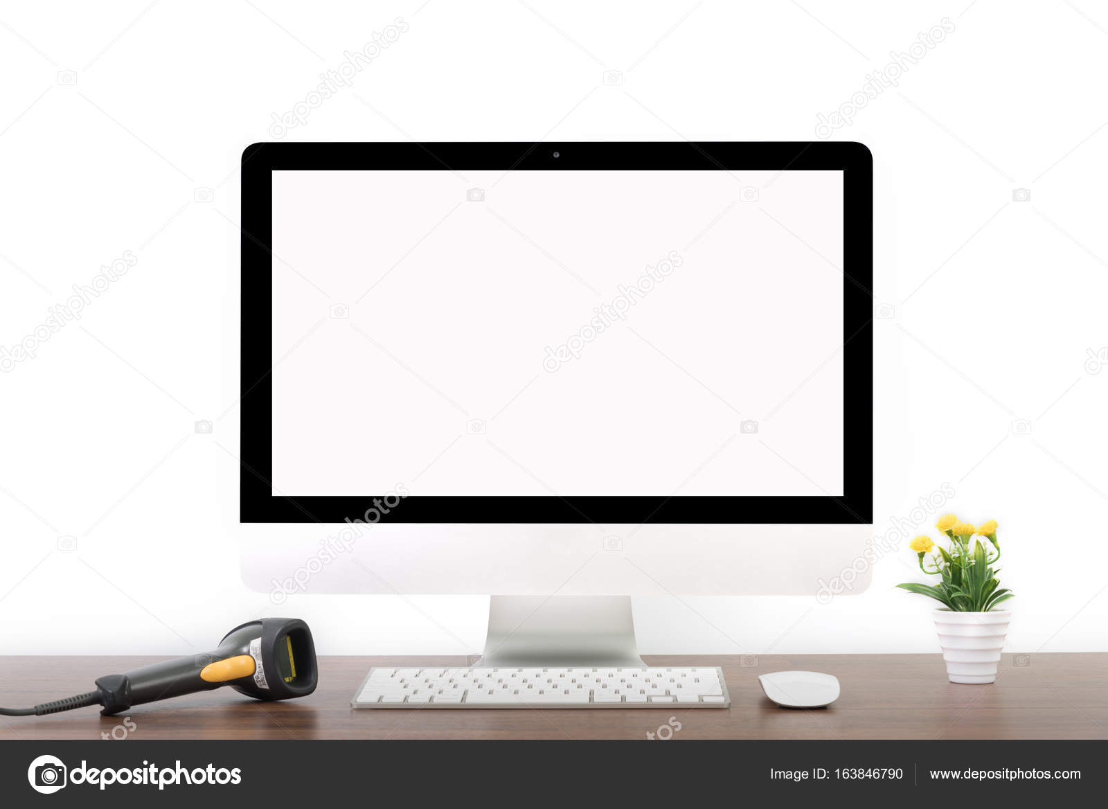 Black barcode scanner with monitor Stock Photo by ©Aunging 163846790