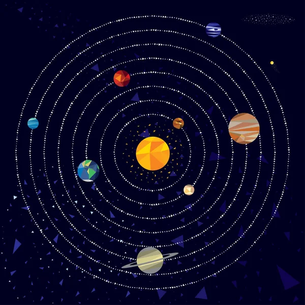 Solar system planet scheme with distances and orbits — Stock Vector ...