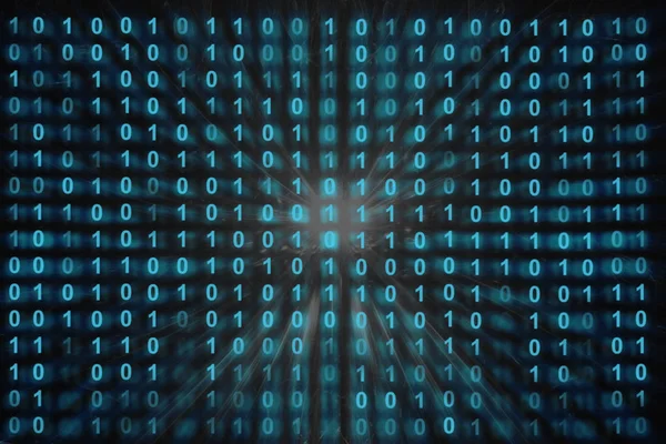 cyberspace with blue digital falling lines, abstract background, binary hanging chain. Matrix ...