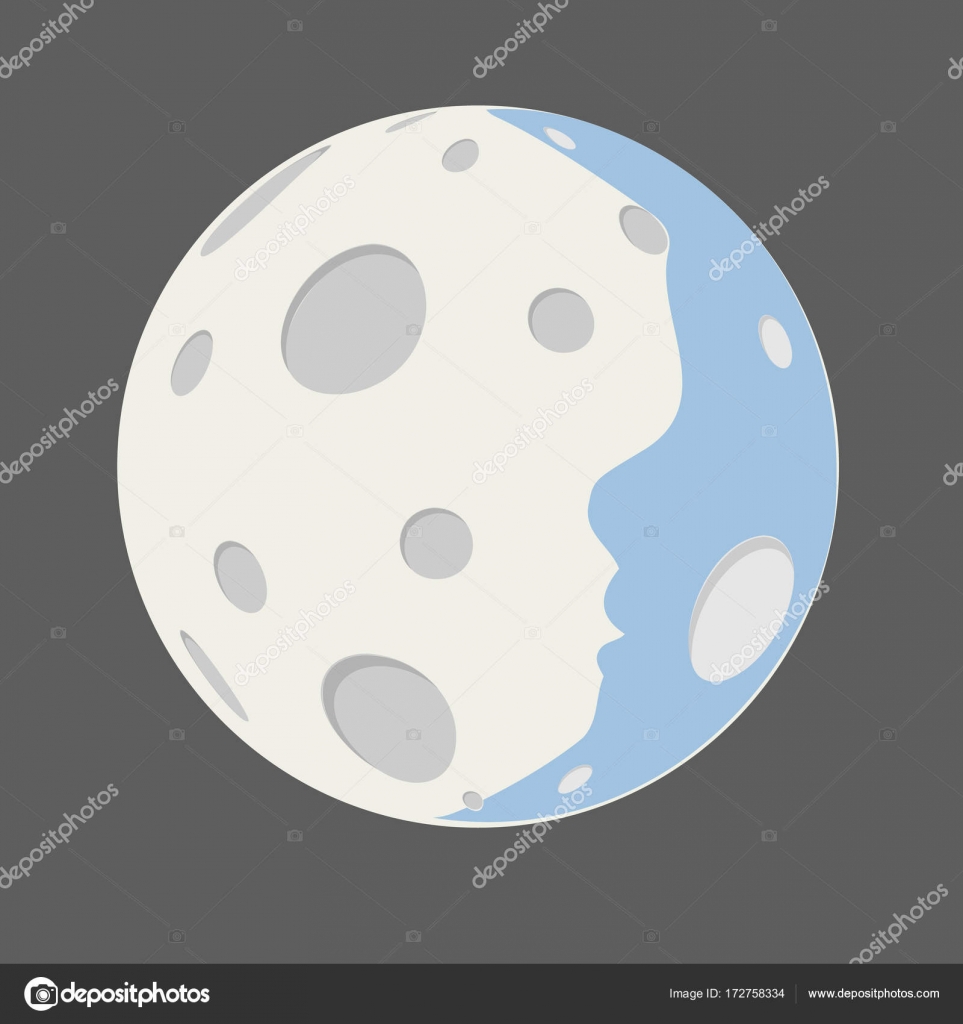 Moon with Craters in the Universe isolated on dark background . Vector ...