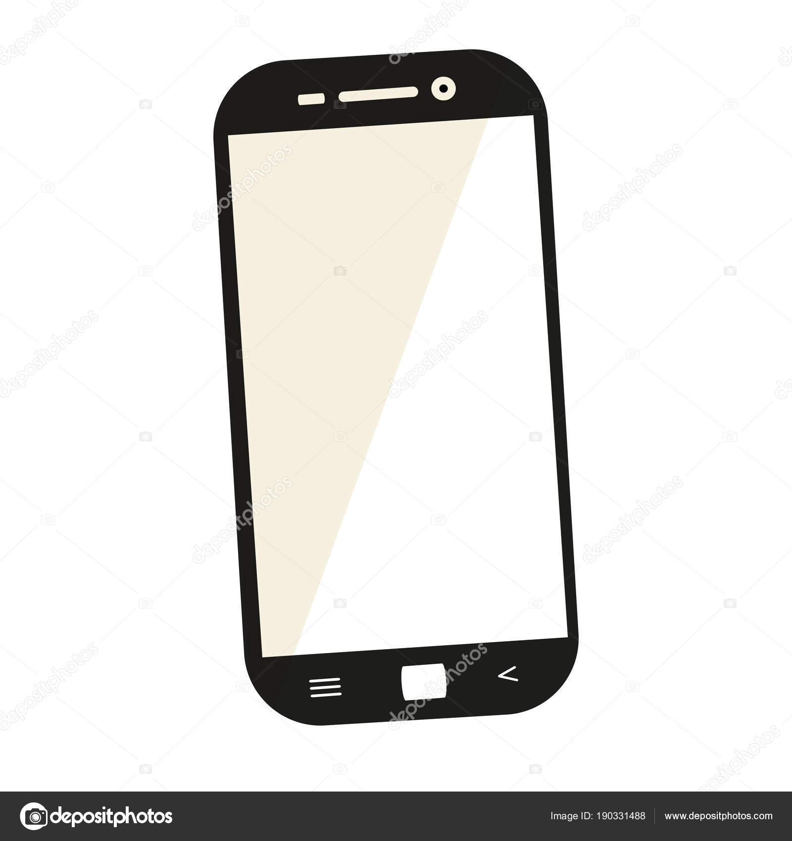 Smartphone with blank white screen. Flat cartoon illustration for web ...