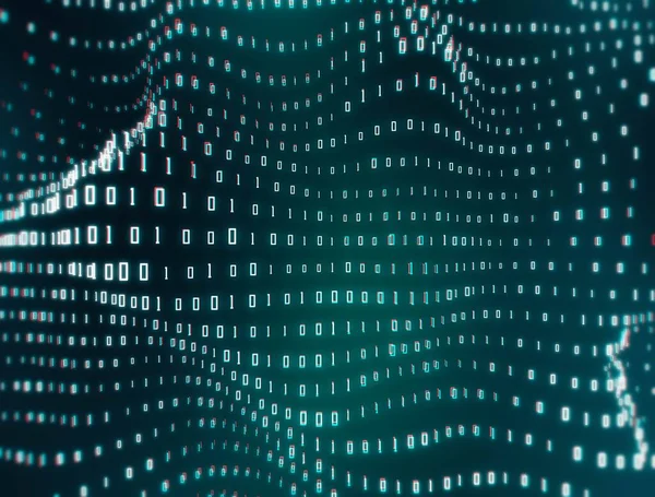 Digital binary code background loop - Fly through abstract 3D rendering of a sci - Stock Image ...