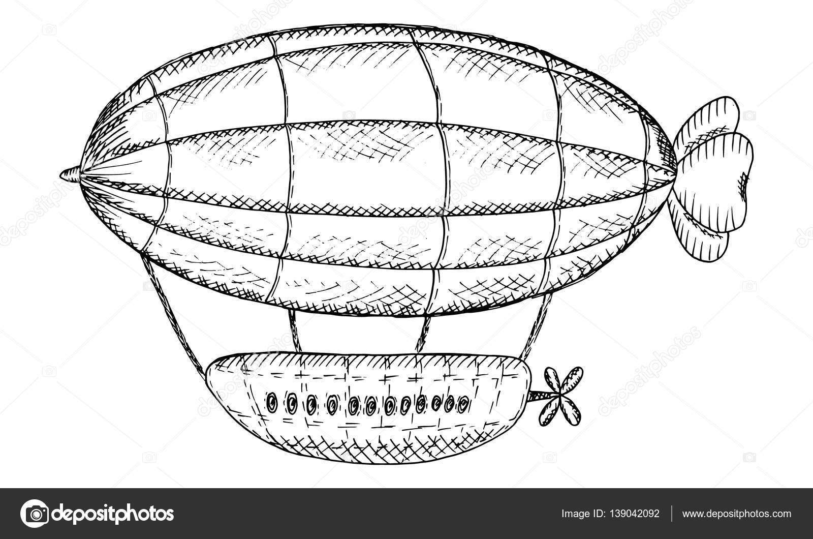 Hand Drawn Sketch airship, Vector Illustration Stock Vector Image by ©i ...