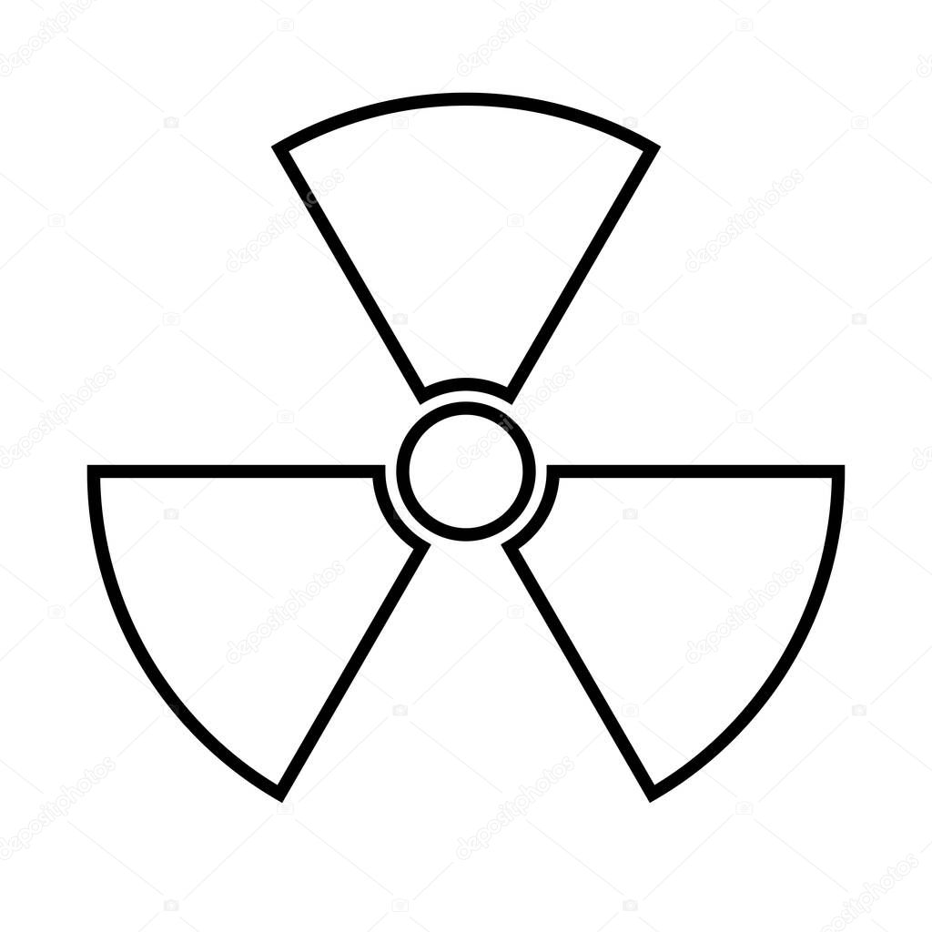 Icono de radiactividad. Material radiactivo, peligro o riesgo. Diseño ...