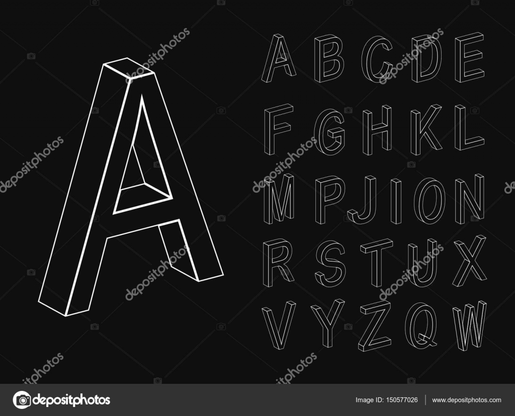 Set of vector letters of the isometric view. Stock Vector by ©Ann ...