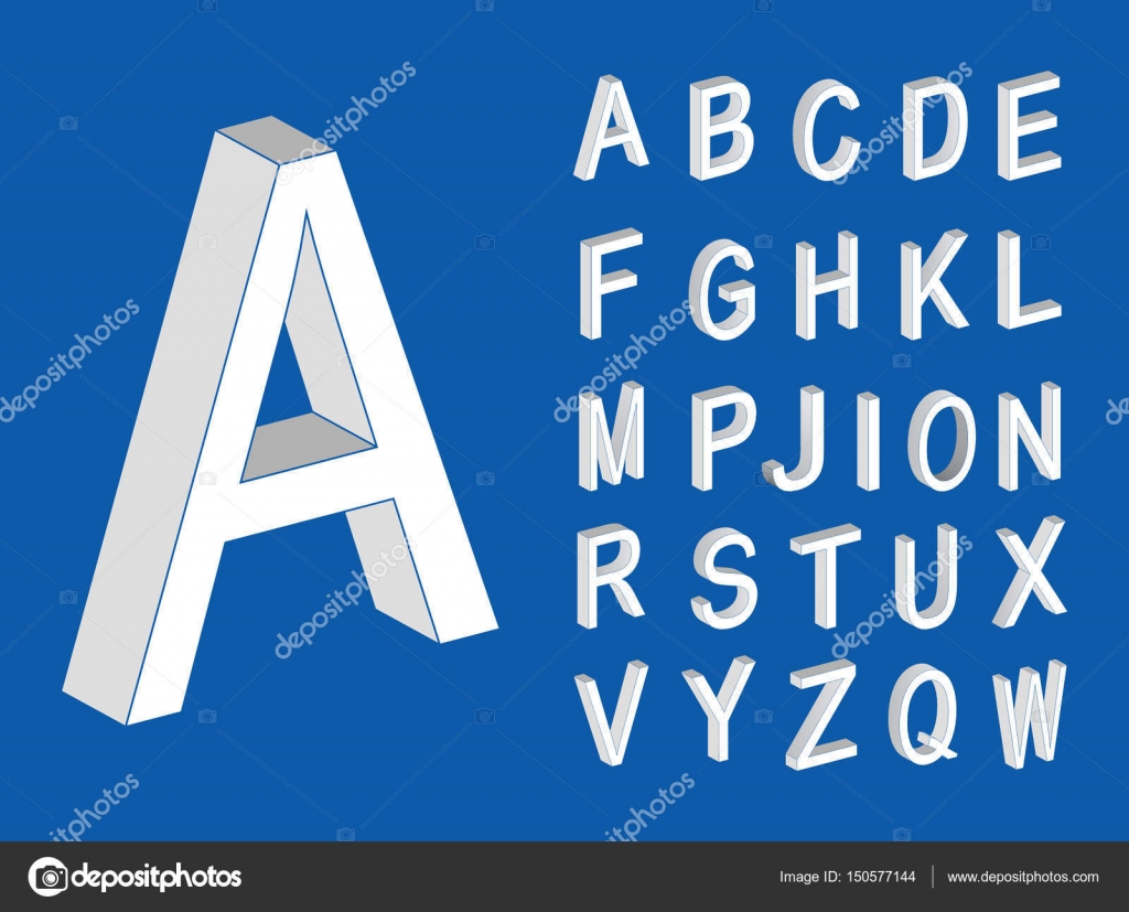 Set of vector letters of the isometric view. Stock Vector Image by ©Ann ...