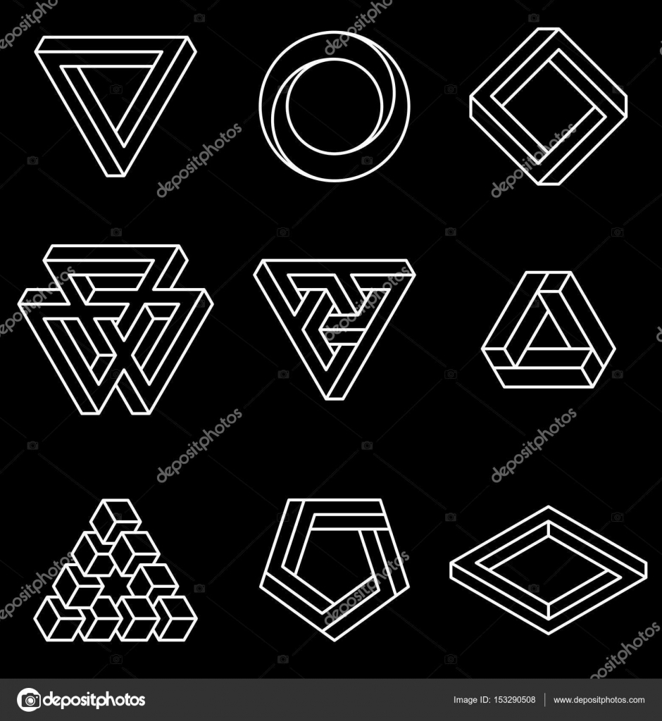 Set of impossible shapes. Stock Vector by ©Ann_Zasimova 153290508