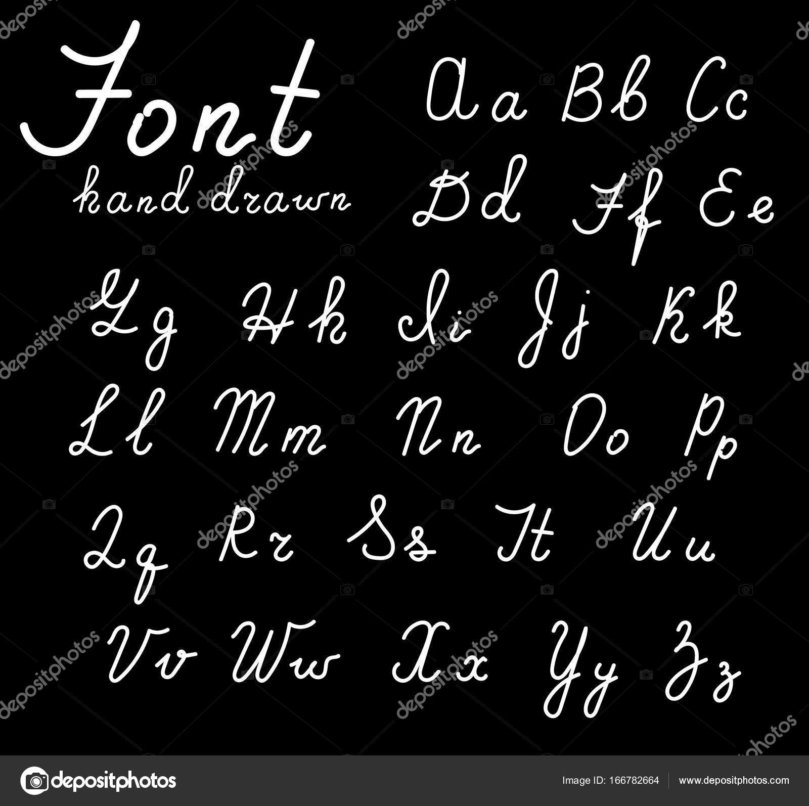 Hand drawn fonts. Handwritten alphabe style modern calligraphy — Stock ...