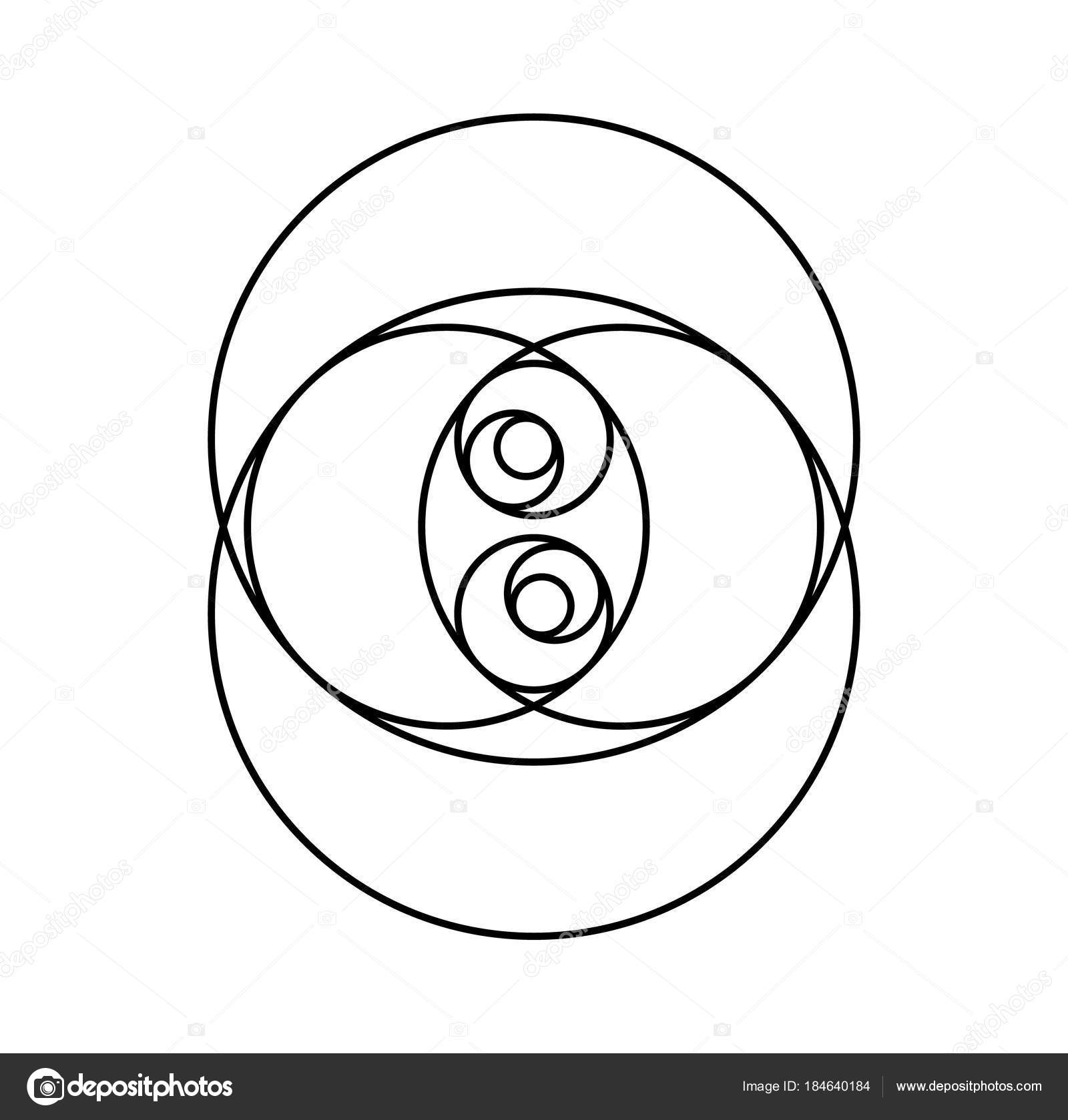 Minimalistic style design. Golden ratio. Geometric shapes. Circles in ...