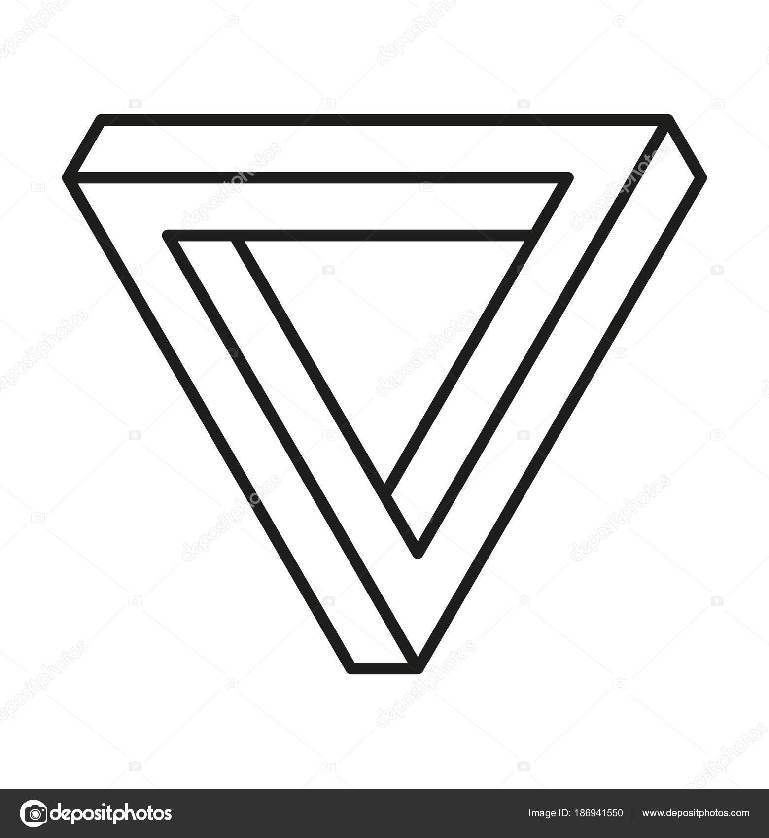 Impossible shapes. Optical Illusion. Vector Illustration isolated on ...