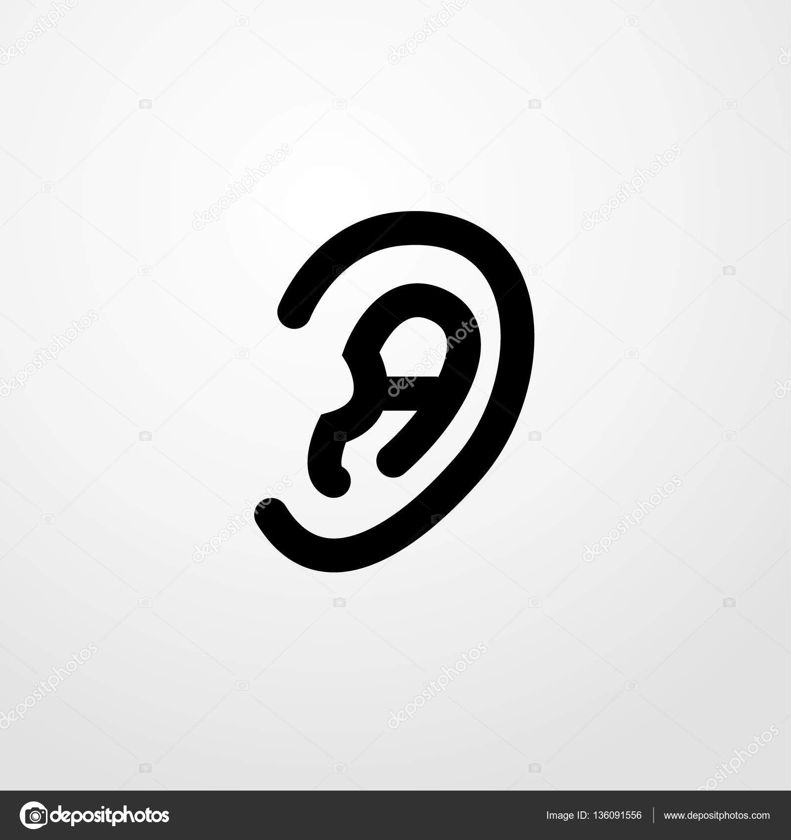 Human ear shape icon. flat design — Stock Vector © Salamzadeh #136091556