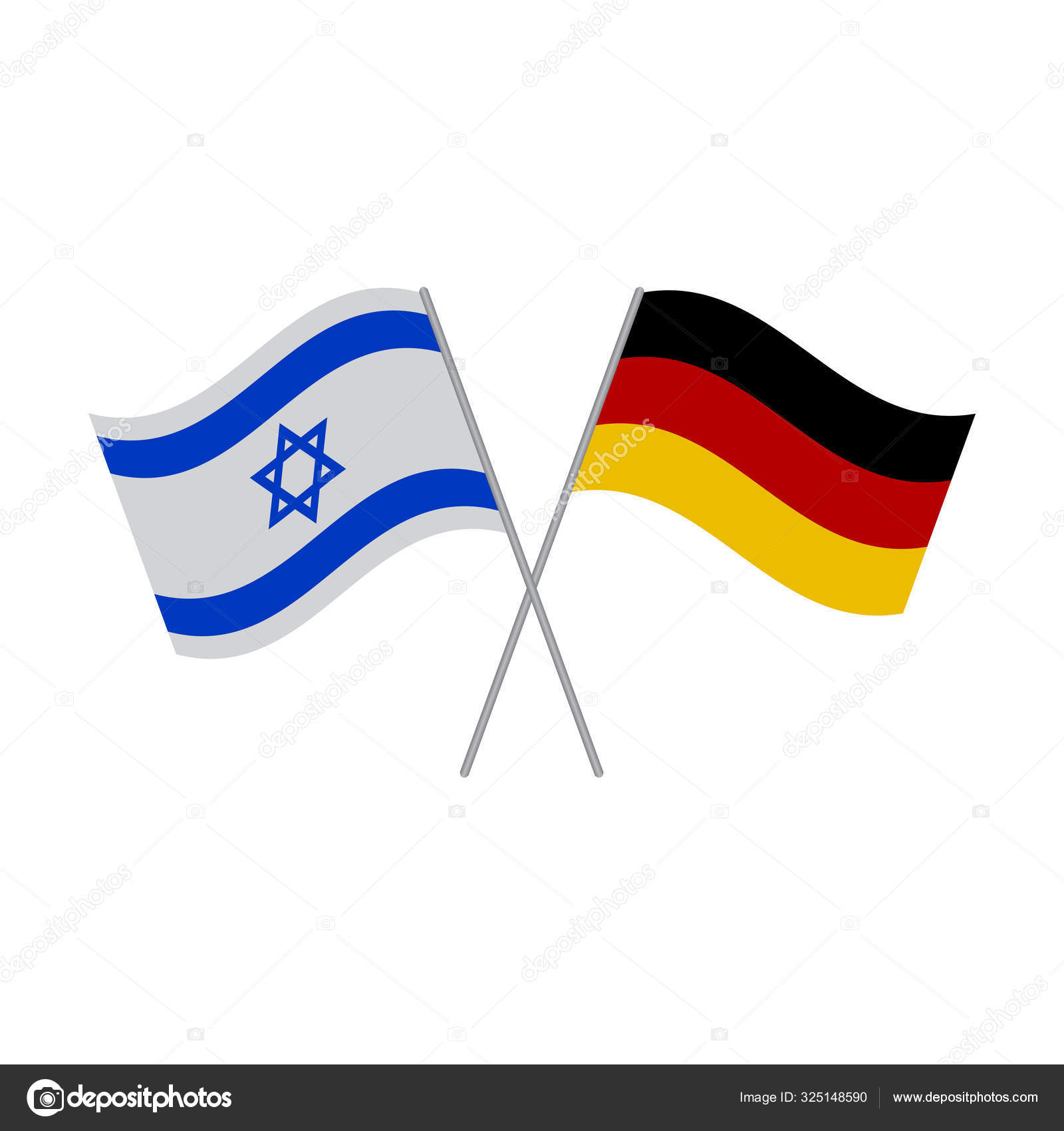 Israel and Germany flags vector icon isolated on white background Stock ...