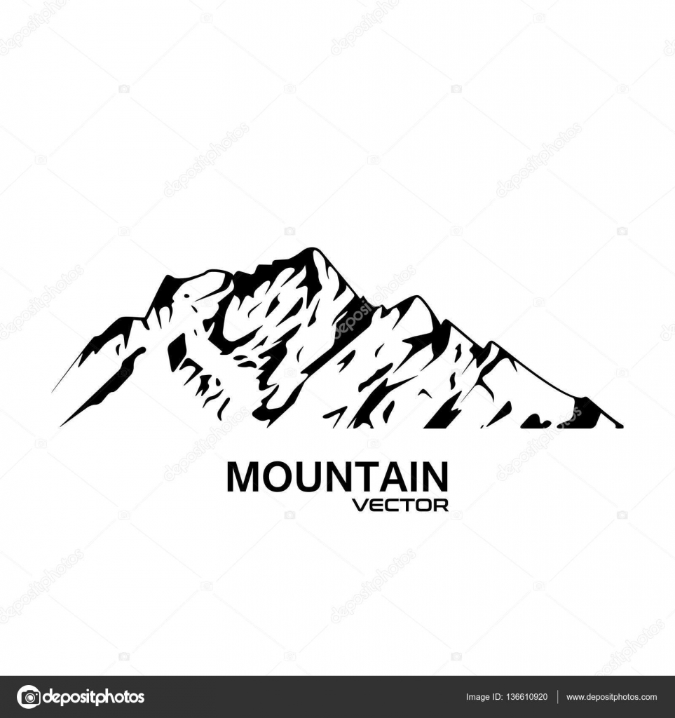 Mountain Range Silhouette Black And White