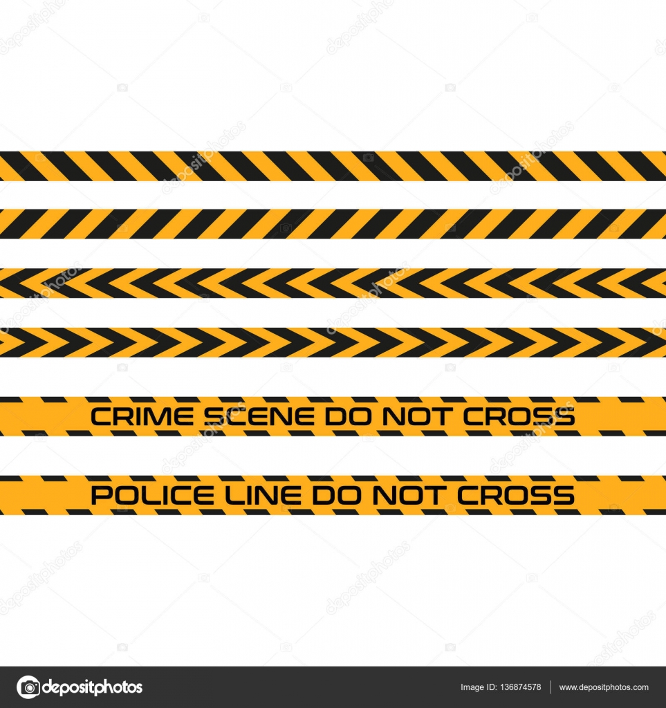 Vector set of seamless tapes, Police Line do not cross. Danger zone ...