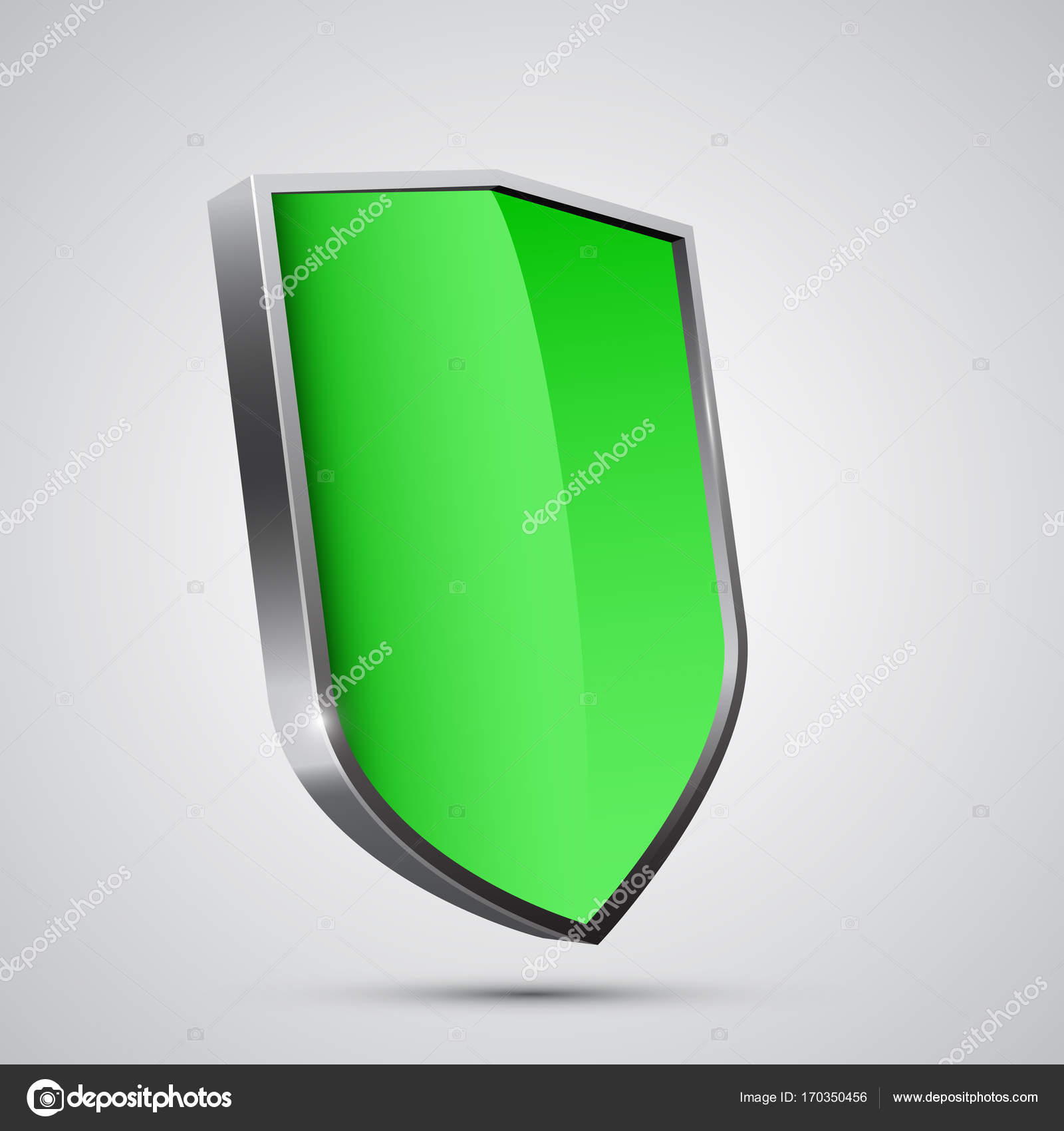 3d Metal Green Shield Stock Vector By © 170350456
