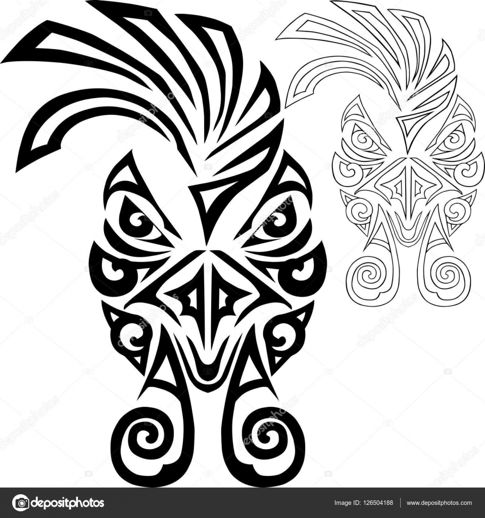 Tribal Fighting Rooster Tattoo
