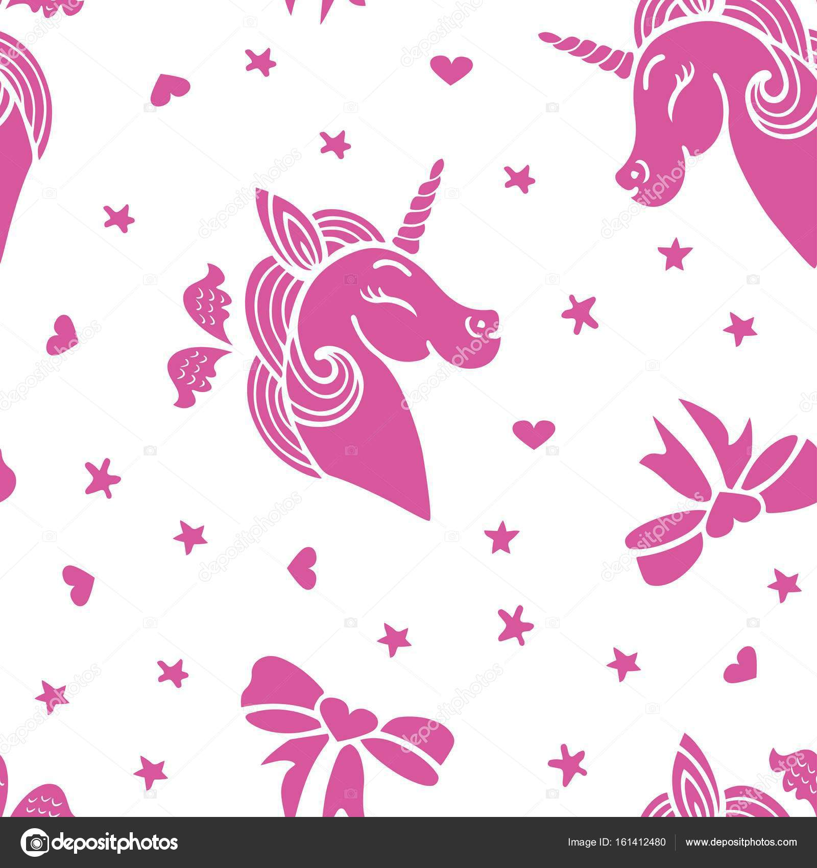 Pink smiling unicorn seamless pattern Stock Vector Image by ...