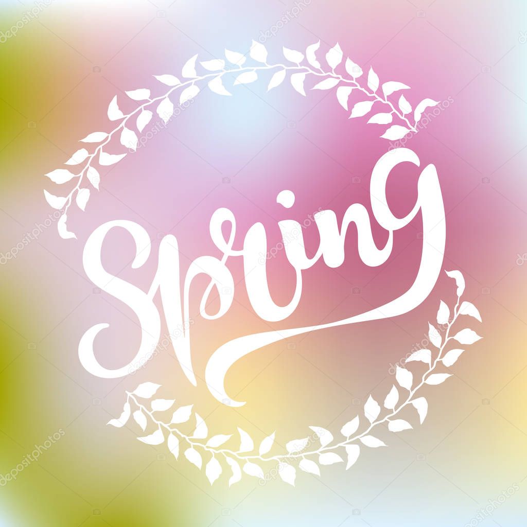 Texto de primavera como logotipo, insignia e icono aislado sobre un ...