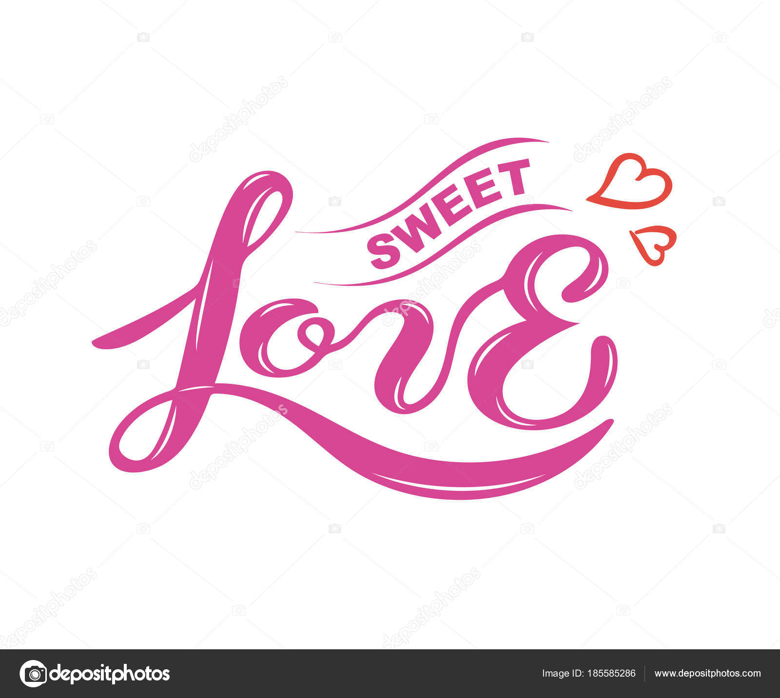 Sweet Love Text Isolated White Background Hand Drawn Lettering Love ...