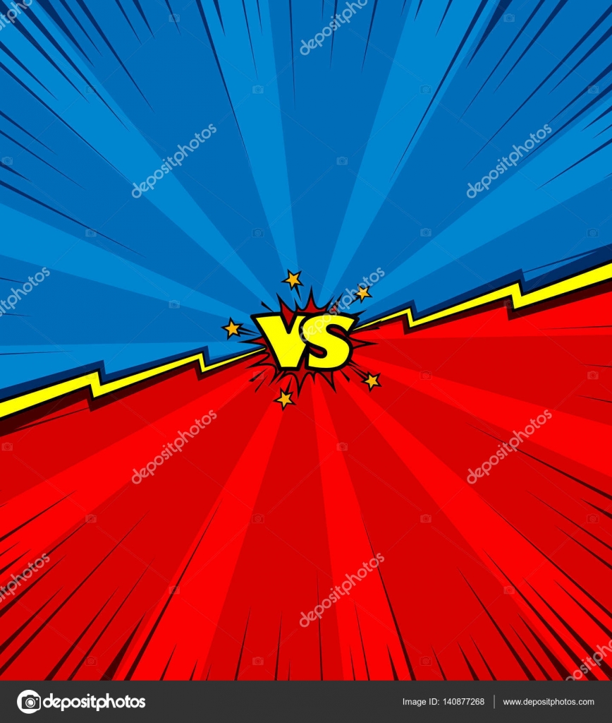 Comic Book Versus Background With Speech Bubbles Superhero Dialog