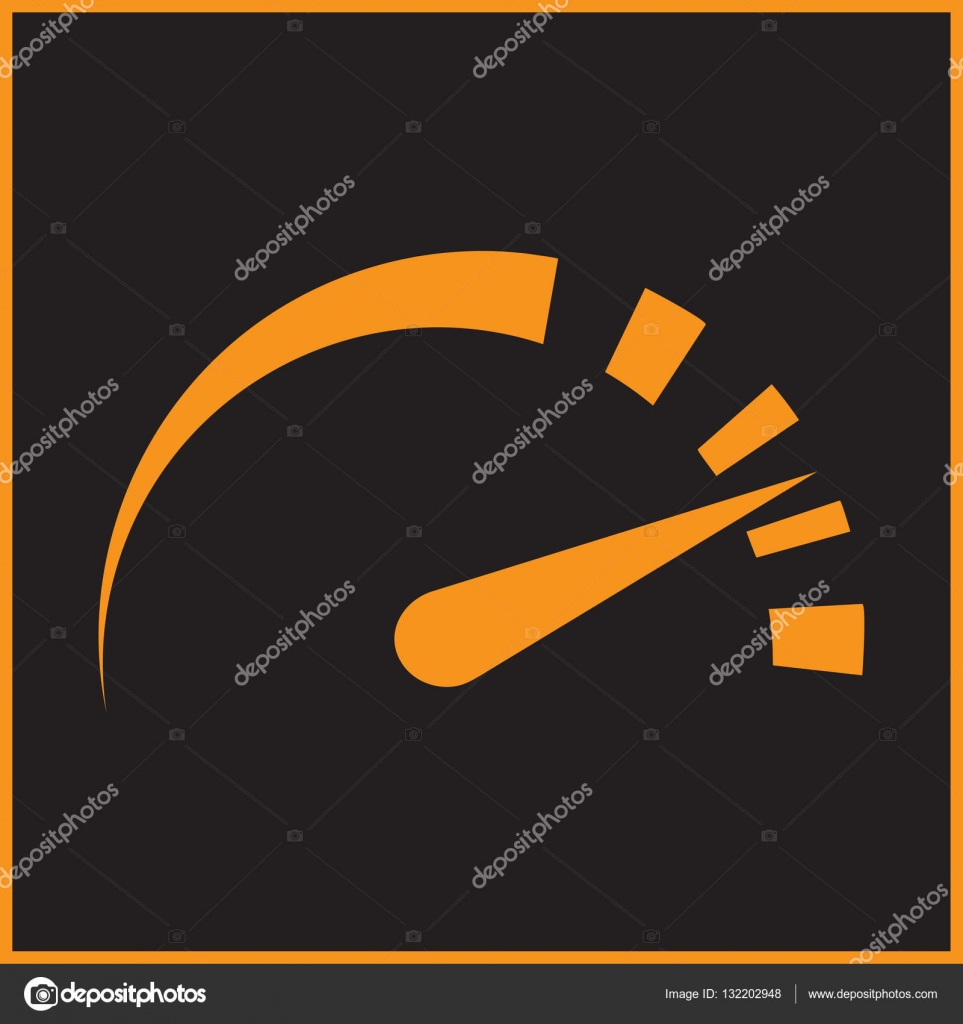 Speedometer silhouette. abstract symbol of speed logo design. vector ...