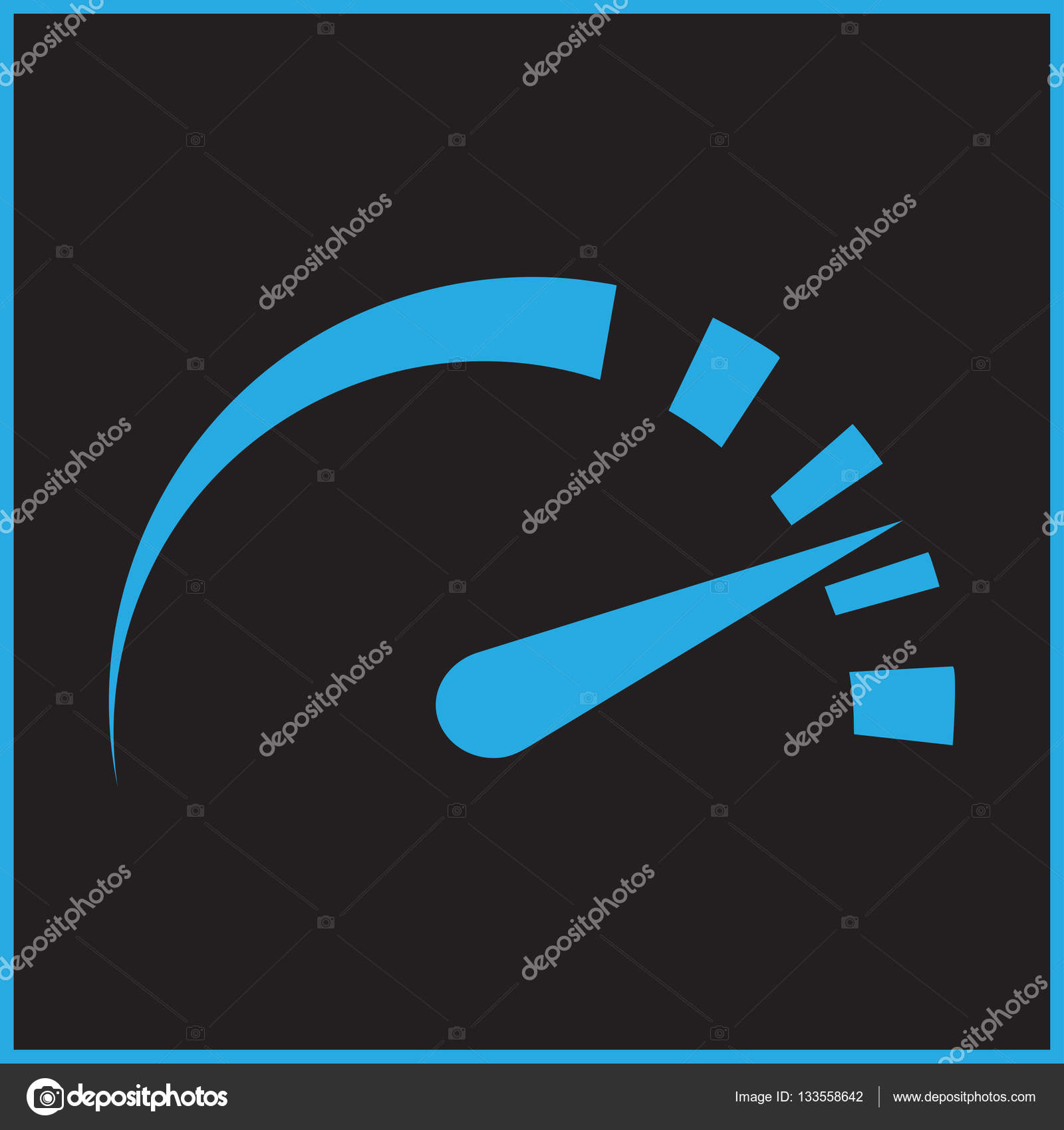 Speedometer silhouette. abstract symbol of speed logo design. vector ...