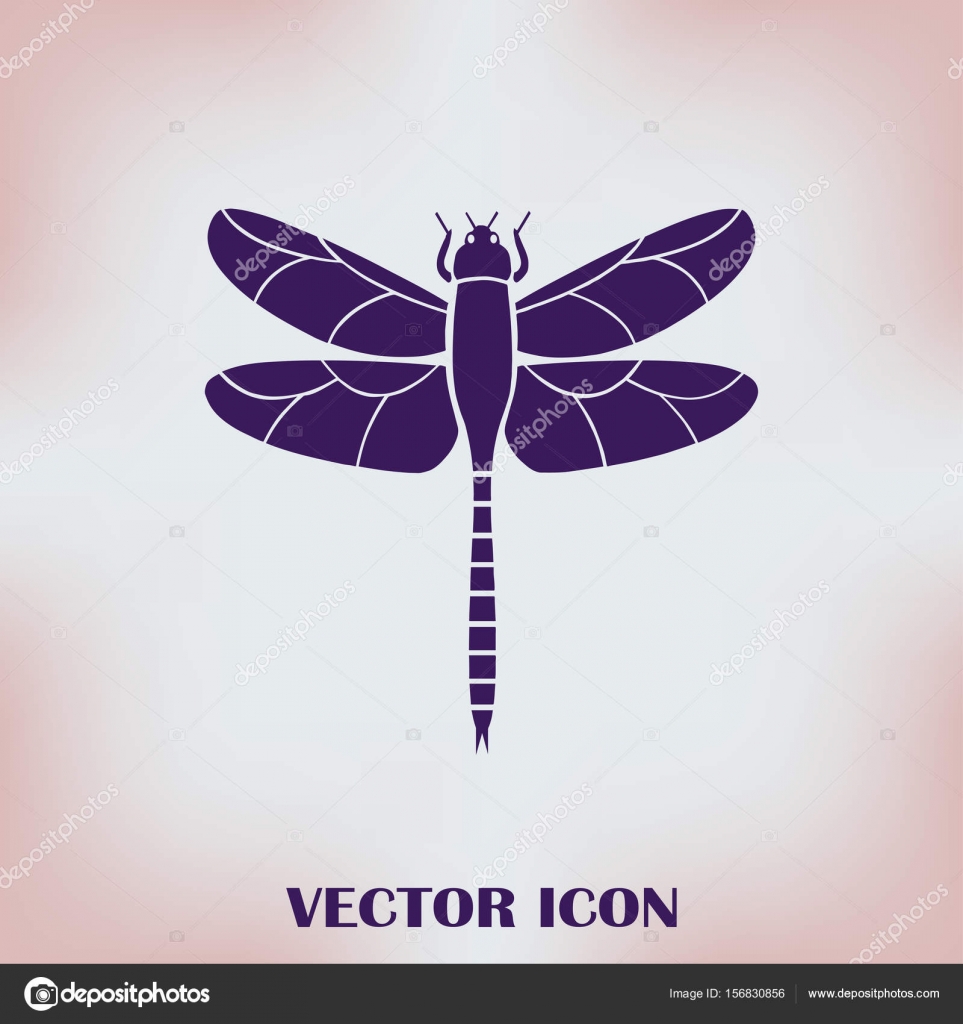 Beautiful icon dragonfly vector illustration on a background Stock ...