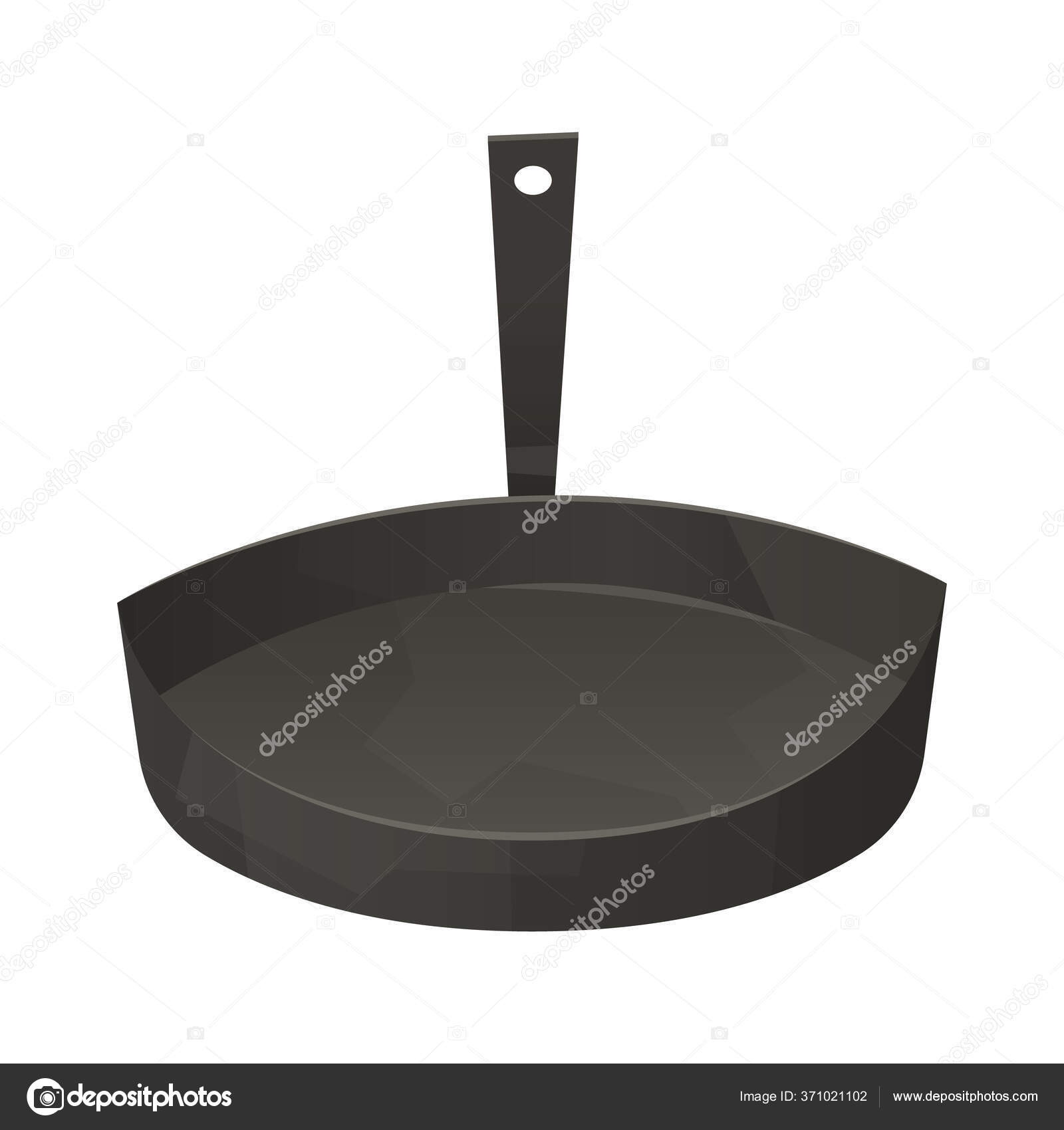 Frying Pan Cartoon Style Isolated White Background Vector Stock Vector ...
