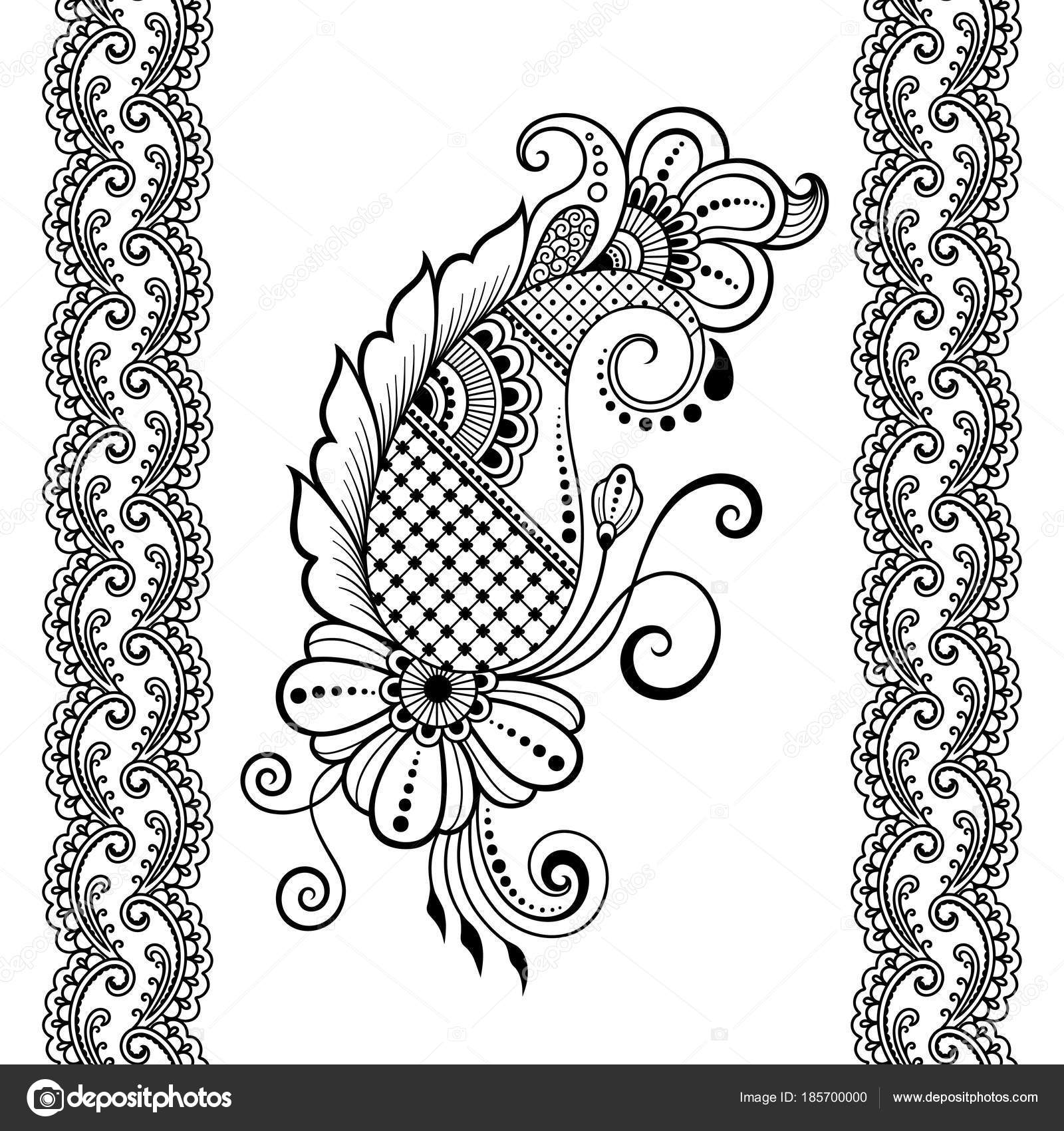 Henna Border Designs Drawings