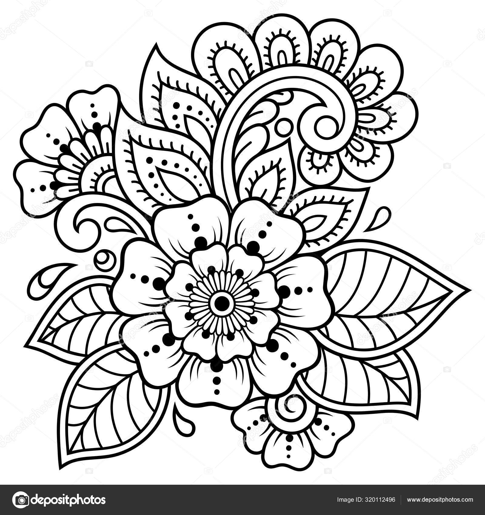 Henna Flower Drawing