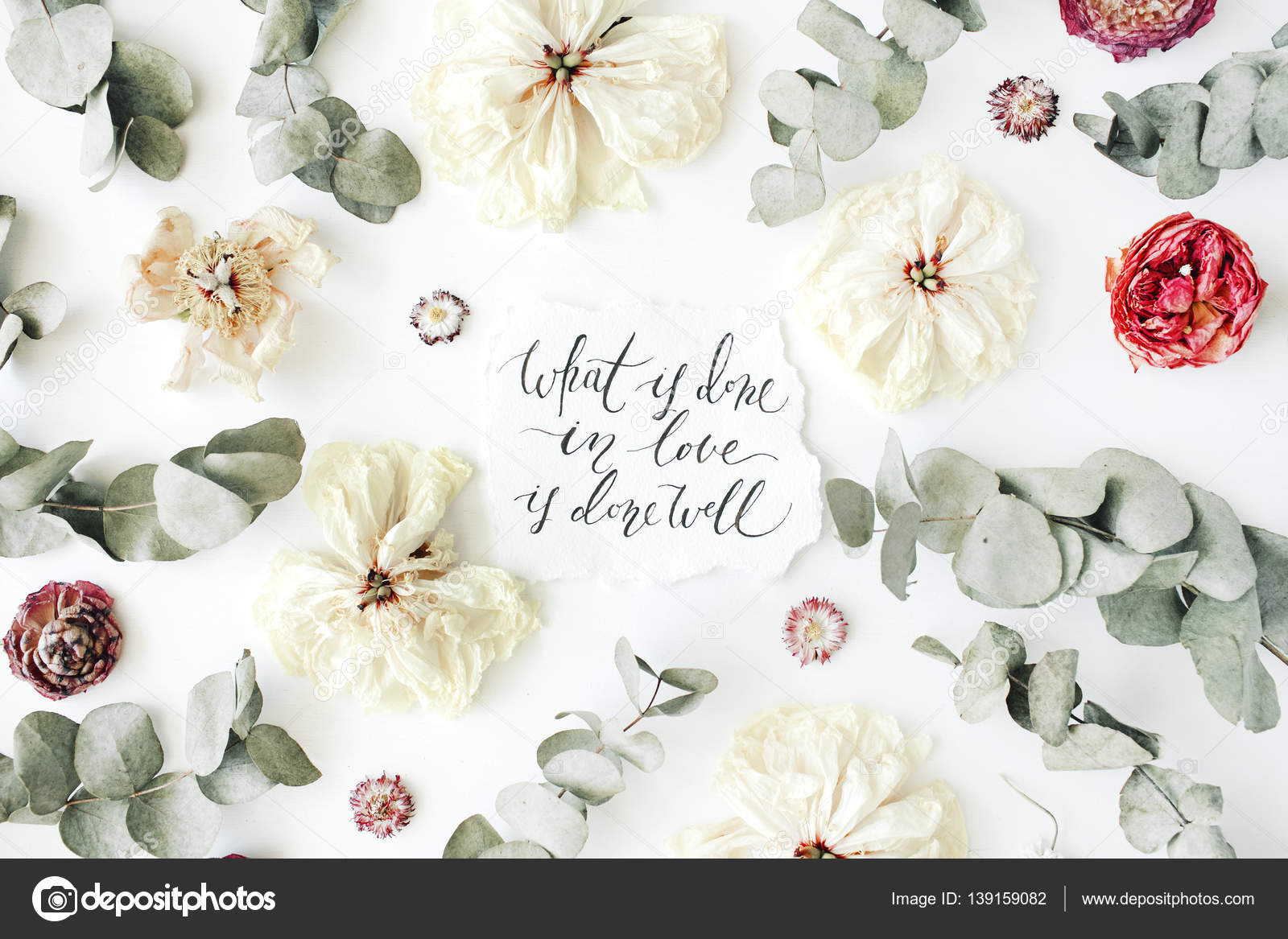 Inspirational quote "what is done in love is done well" — Stock Photo ...