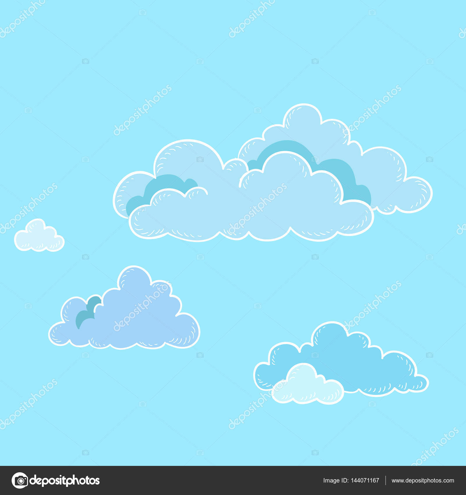 Cartoon himmel och moln. Vektorillustration. vektor av ©hibou-sun 144071167