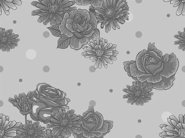 Seamless gray floral pattern — Stock Vector © OlgaDrozd #9392018