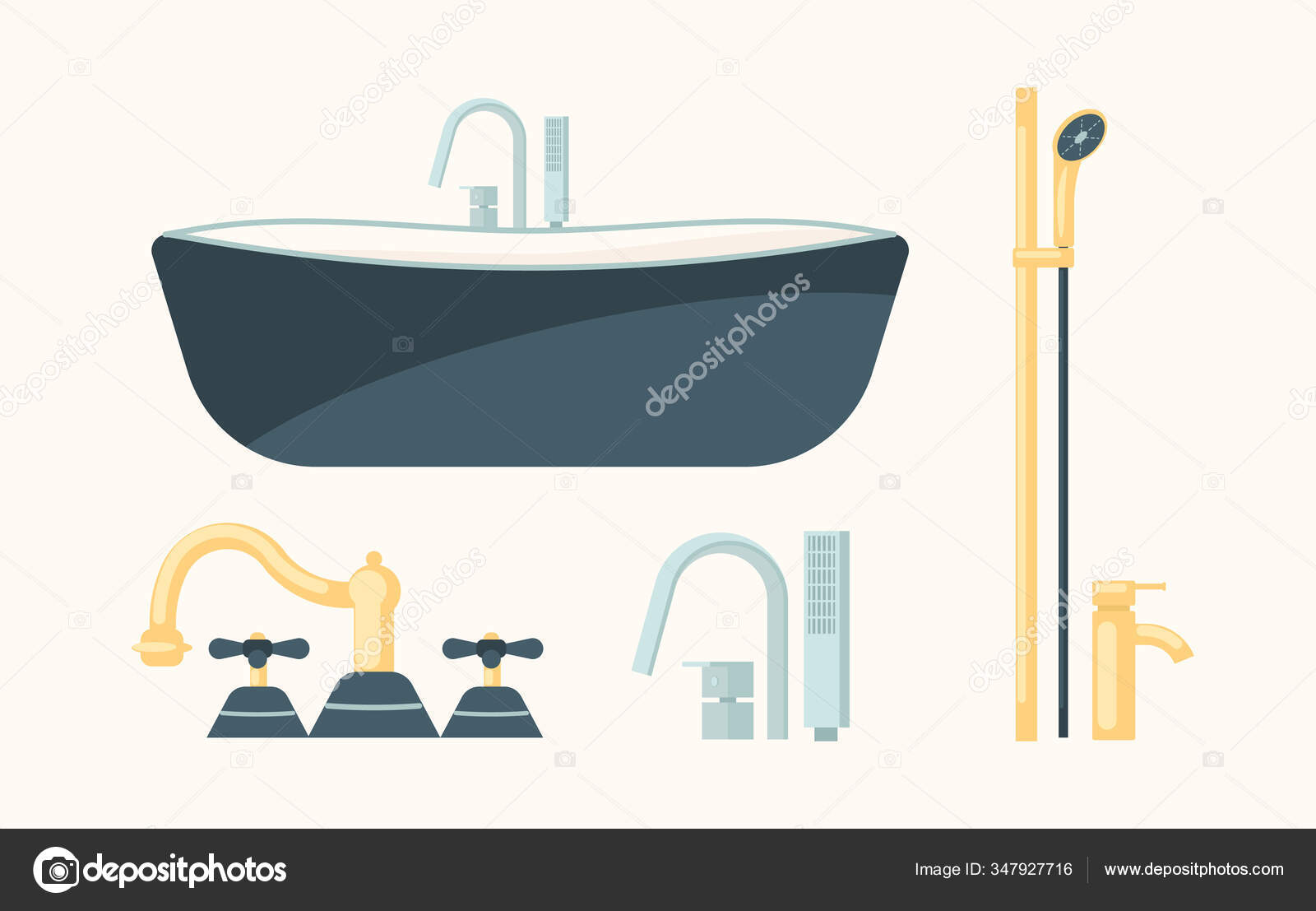 Bathtub with set of faucets Stock Vector Image by ©tatianastulbo.gmail ...