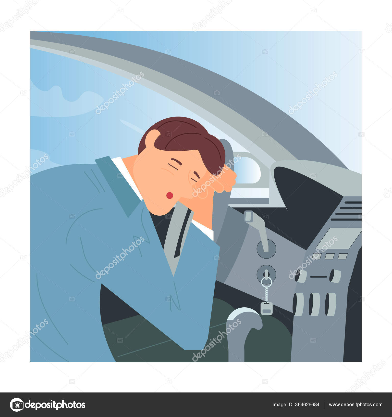 Driver sleeping in his car Stock Vector Image by ©tatianastulbo.gmail ...