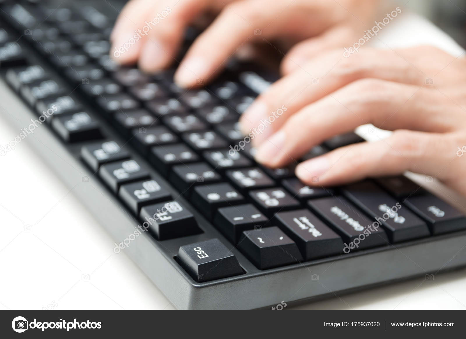 Hands using keyboard on white background Stock Photo by ©photocj 175937020