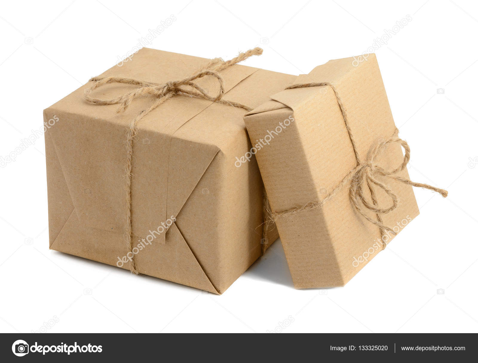 Handcraft gift boxes on white background Stock Photo by ©Interpas 133325020