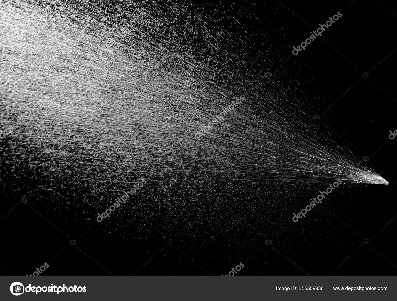 Water spray stream on black background Stock Photo by ©Interpas 355559936