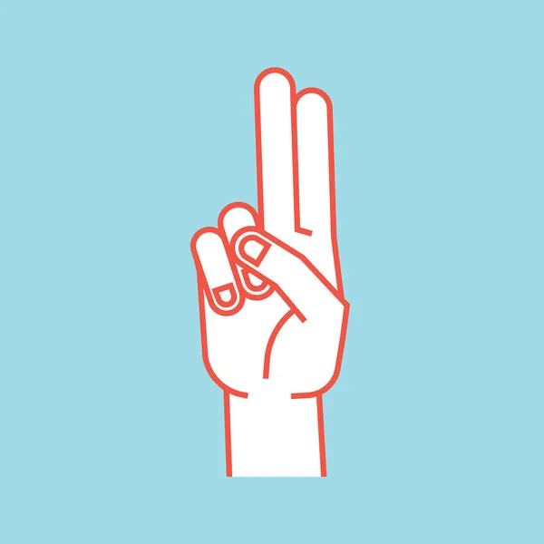 Gesture. Female hand with index and middle finger connect and up. Stock ...