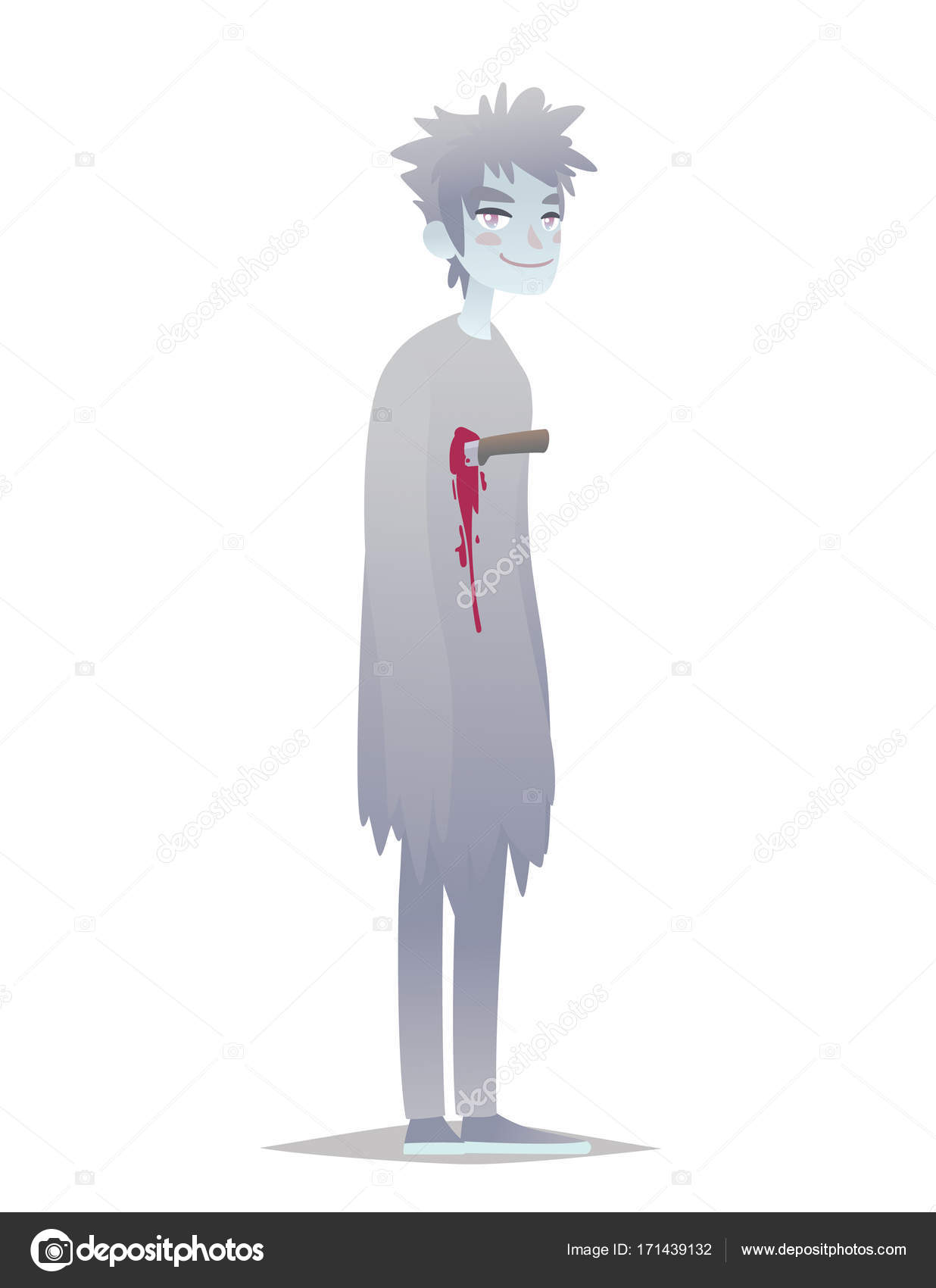 Ghost boy. Cute young man in style of Dead Monster going for Halloween ...