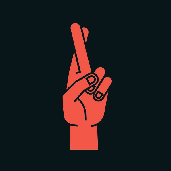 Gesture. Lucky sign. Stylized hand with two fingers crossed. Index ...