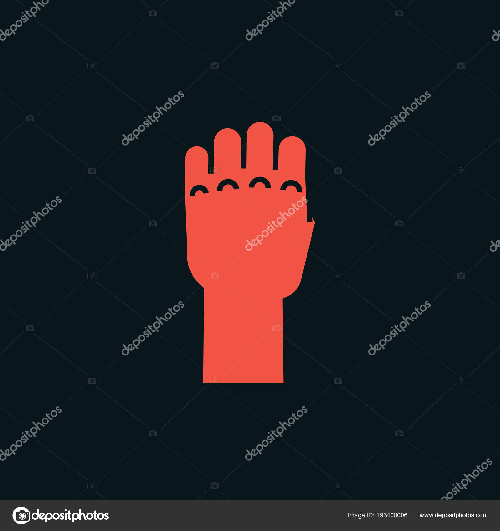 Gesture. Power sign. Stylized hand with all fingers clenched. Vector ...